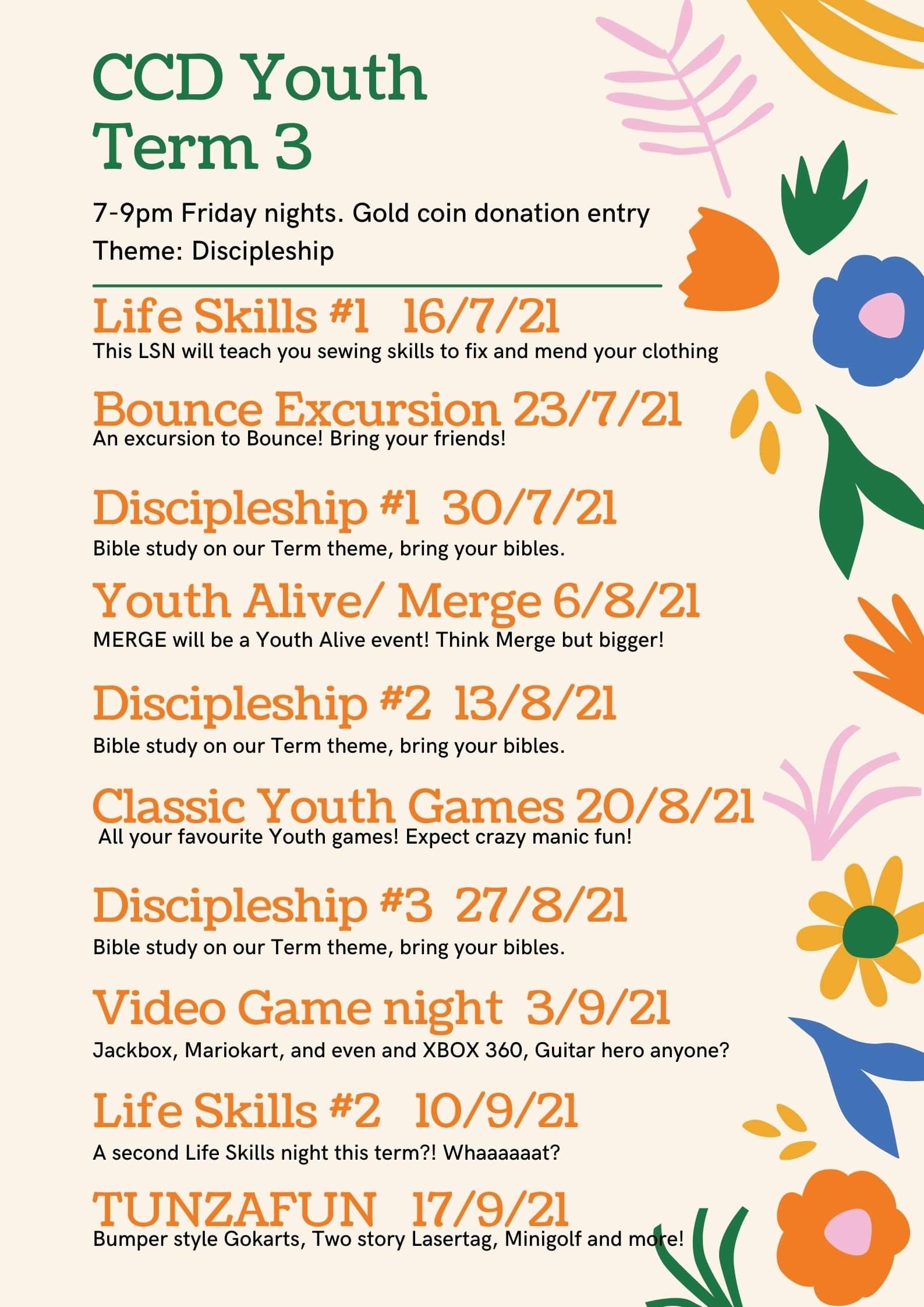 Youth Program For Term 3 Christ Church Dingley